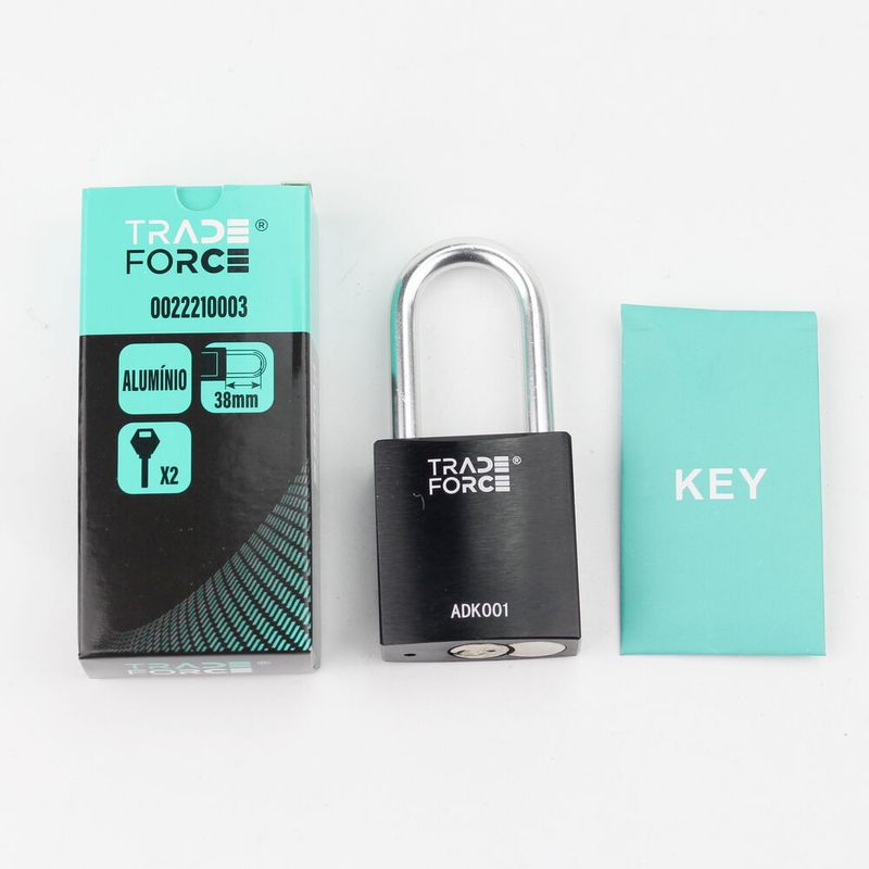 Cadeado Seg Corp Al Hast 38mm (1,5") Al Pt Chav Tfalp38ablk Tradeforce ...