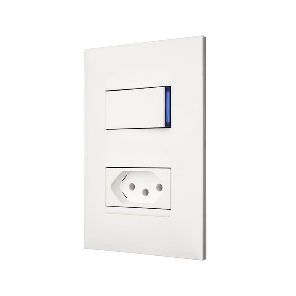 Conjunto Pial Plus 4x2 Interruptor Simples 2P+T Branco 615074BC Pial ...