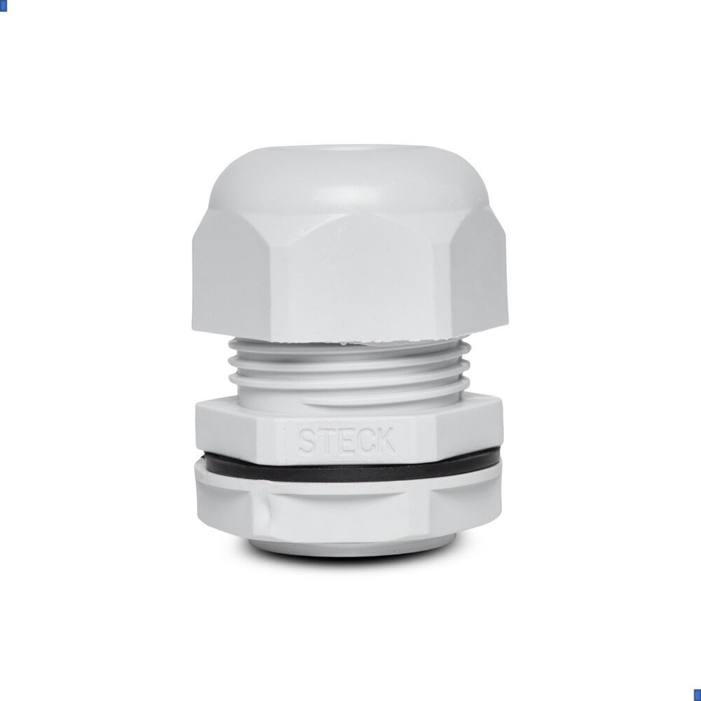 Conector Prensa-Cabo 2" Cinza em Poliamida 6.6 Rosca PG Curta S857CI ...